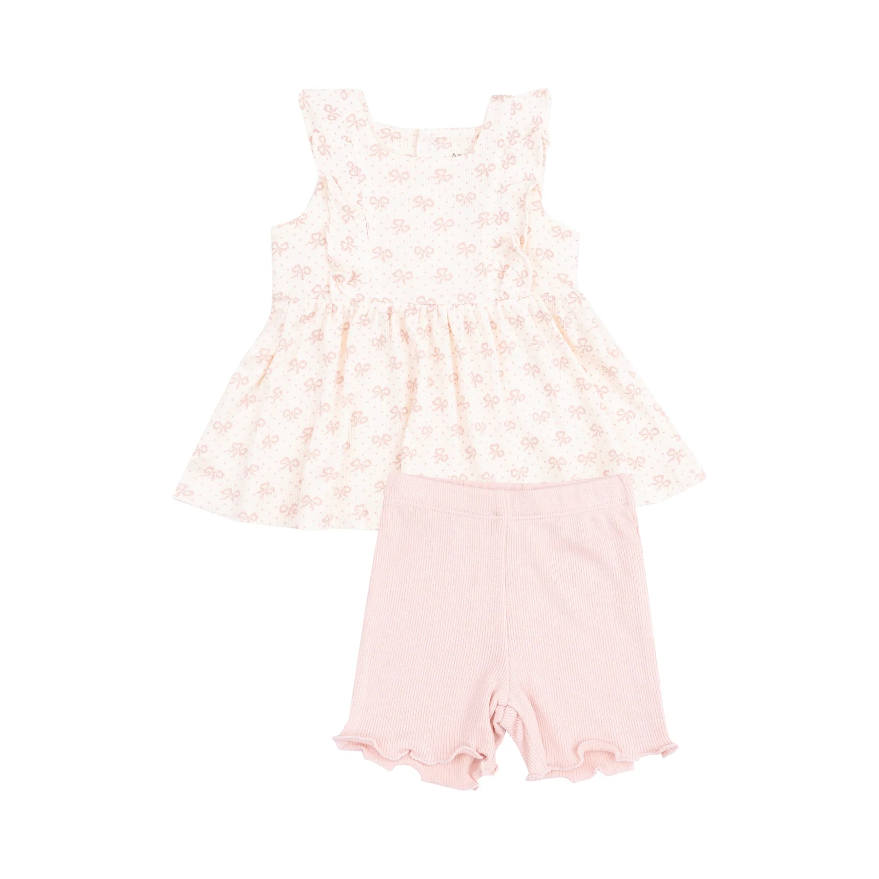 Vintage Mini Bows Square Neck Ruffle Tank & Bike Short – Twinkle ...