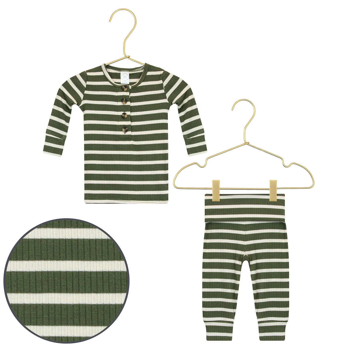 Lou Lou & Company Rome Ribbed Top, Bottom & Top Knot Hat Set | Twinkle ...