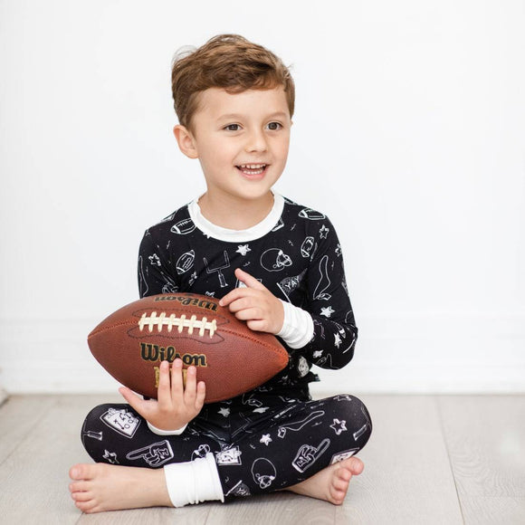 Midnight Football 2 Piece Bamboo Pajamas | Twinkle Twinkle Little One